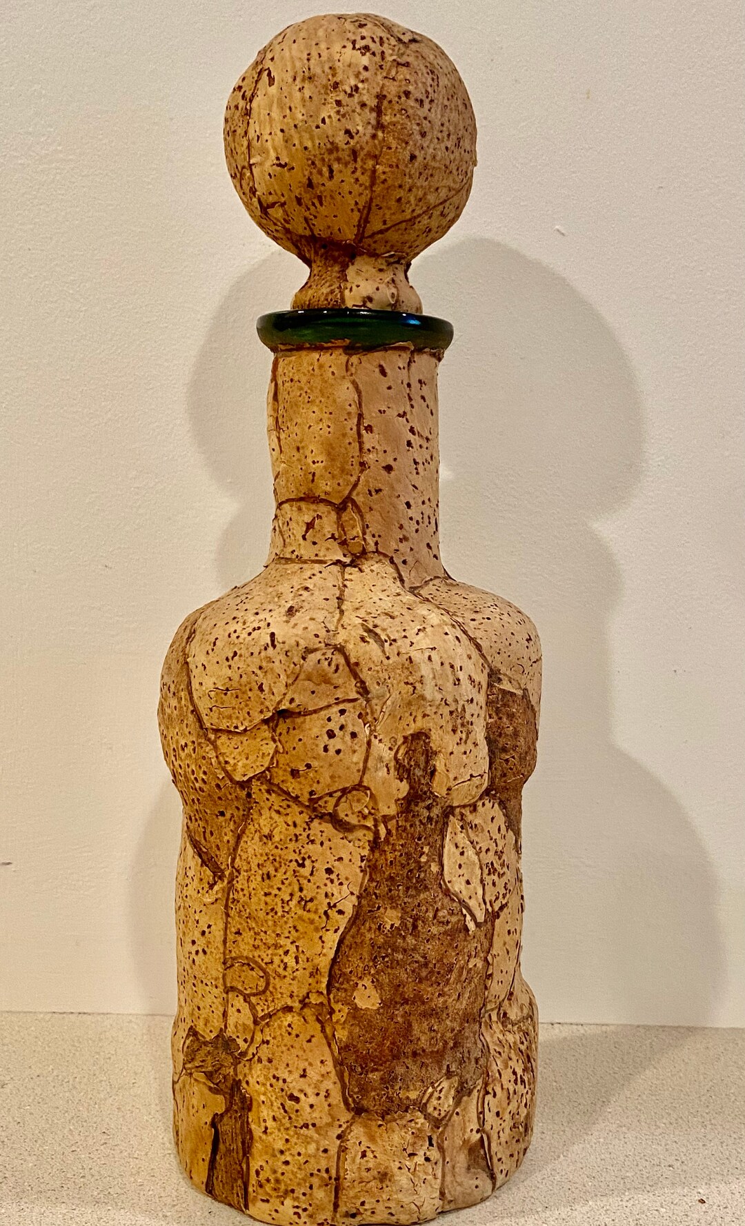 Extremely Rare Vintage Italian Cork Bark Liquor Decanter With Stopper ...
