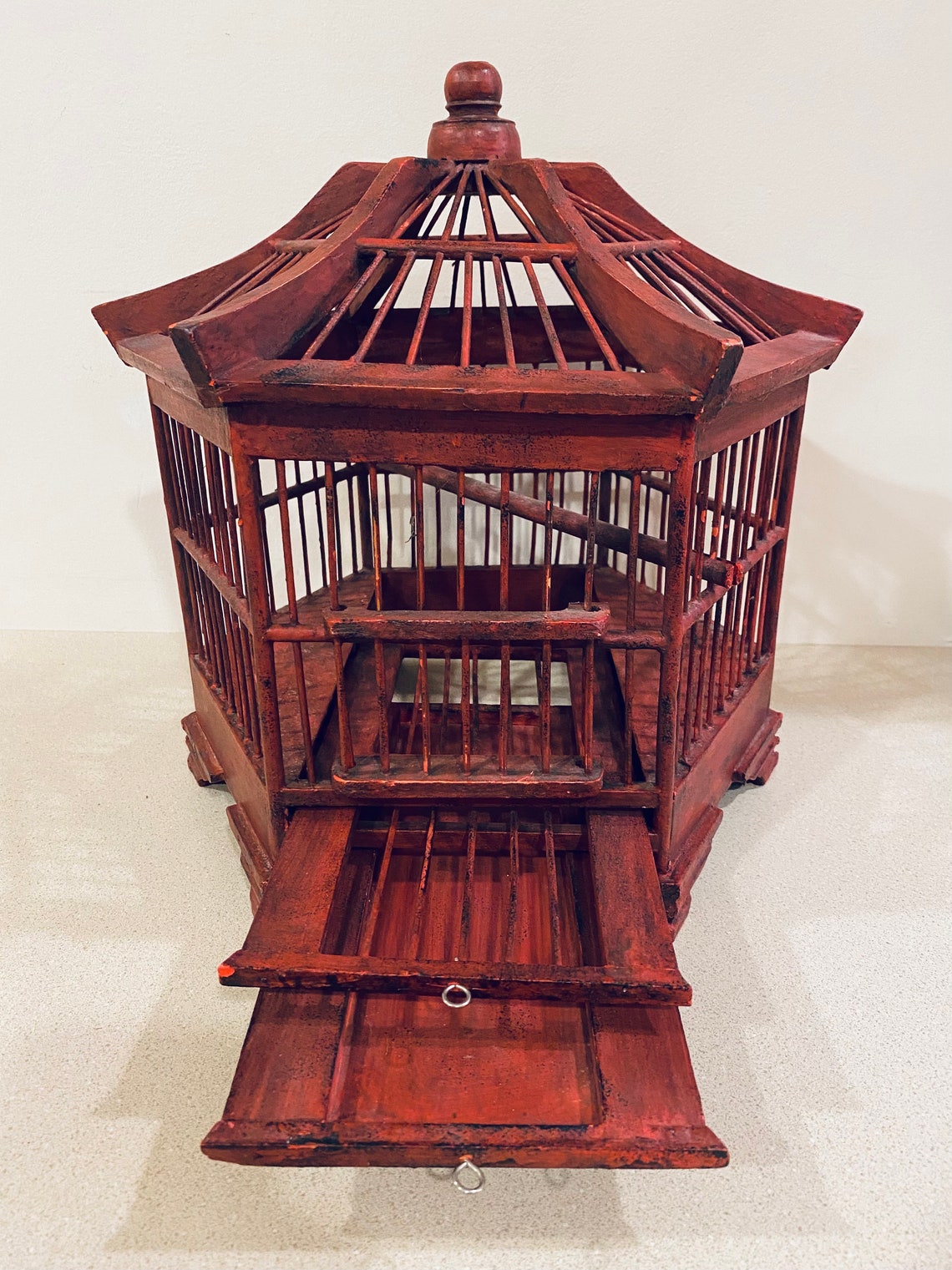 All Wood Hand Crafted Hexagon Bird Cage 12.75"h 13.5"w - Etsy