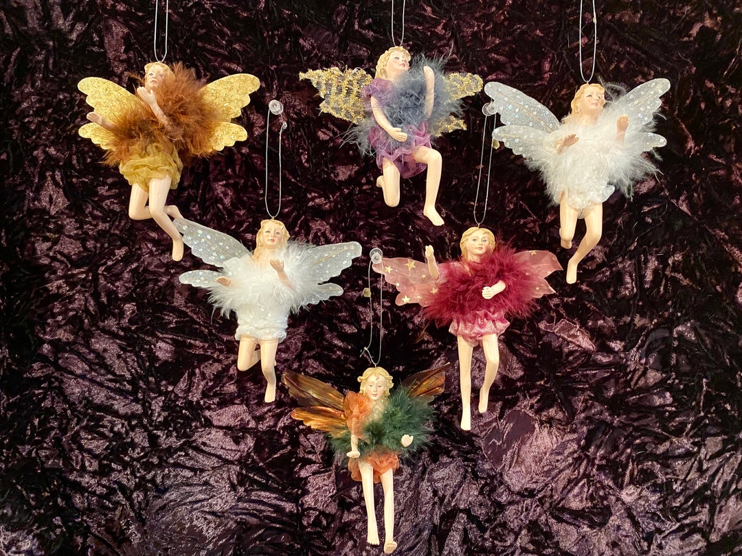 Resin Fairy Ornaments Christmas Tree Vintage Set of 6 - Etsy