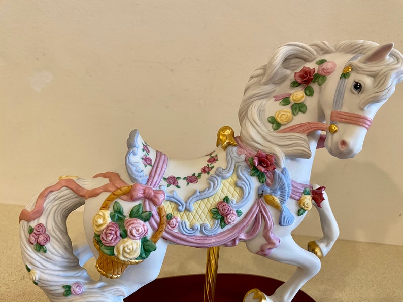 Lenox Carousel Horse 1993 Rose Prancer 8"h 8.5"l - Etsy