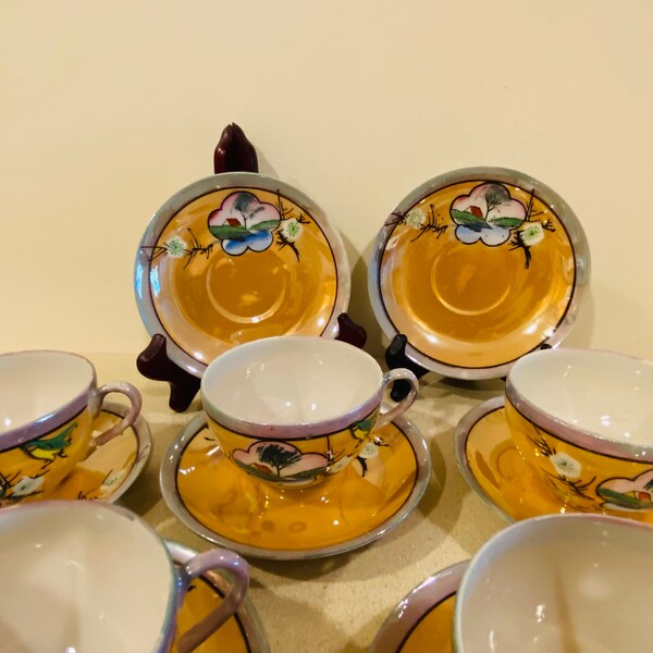 Orange Tea Cup Set - Etsy