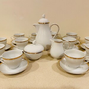 Kahla German Democratic Republic Vintage White Gold Trim Porcelain 27 ...