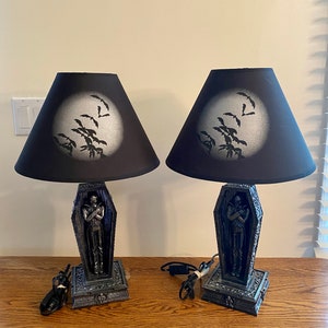 Halloween Pair of Zakos Dark Dawning Vampire in the Coffin Black Table ...