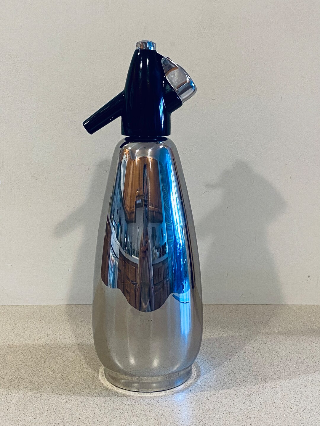 Soda Siphon BOC England Vintage Chrome Bin Soda Siphon Seltzer Maker 12 ...