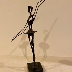 Modern Brutalist Bronze Ballerina Sculpture Alberto Giacometti Style 15 ...