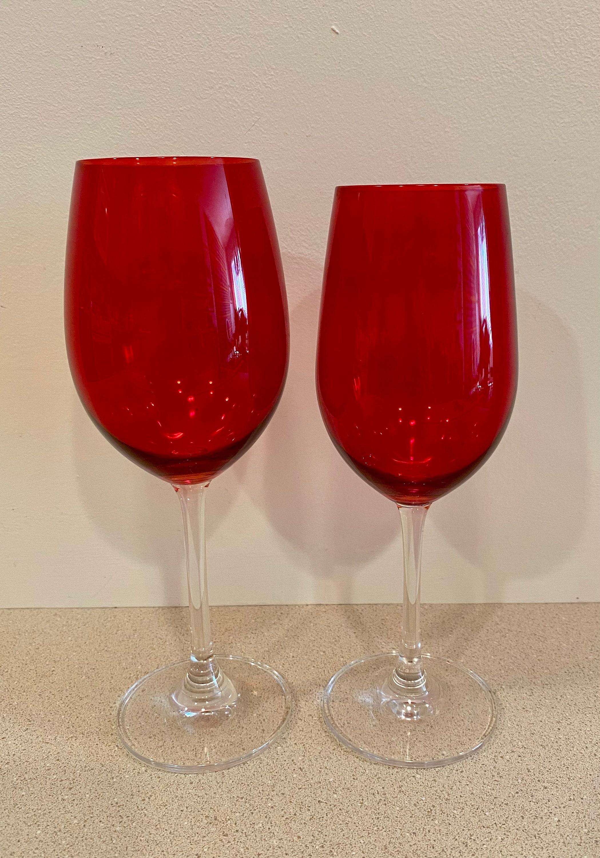 Vintage Ruby Red Crystal Walter-Glas Wine glasses8.5 and 9.5 | Etsy