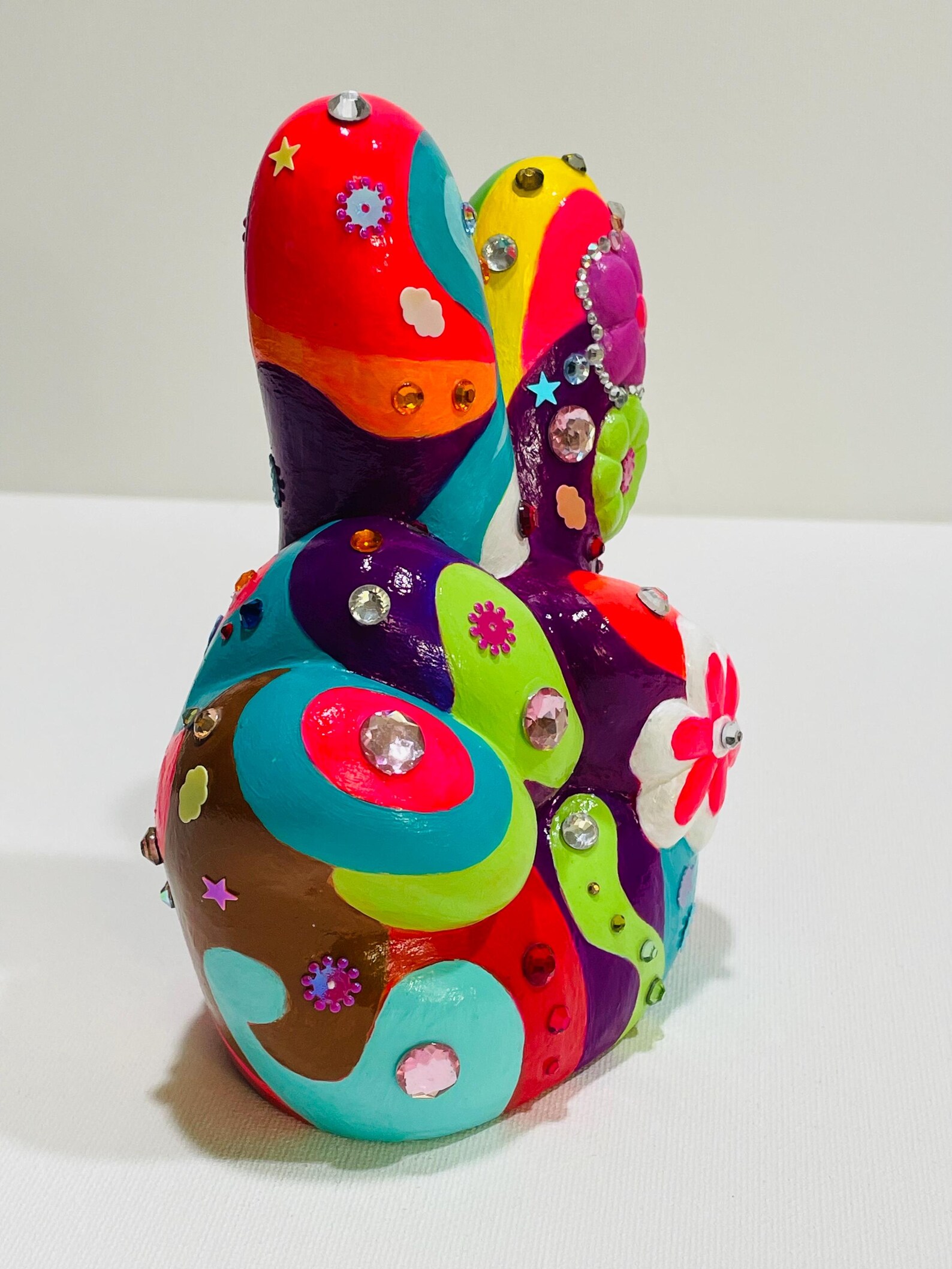 Hand Painted Colorful Peace Hand Sculpture With Jewels - Etsy