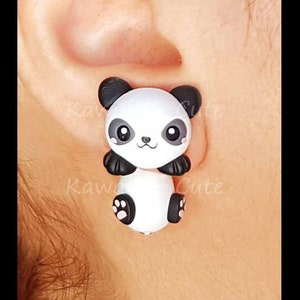 Panda Earrings Handmade, Special Gift for Animal Lovers, Cute Panda to ...