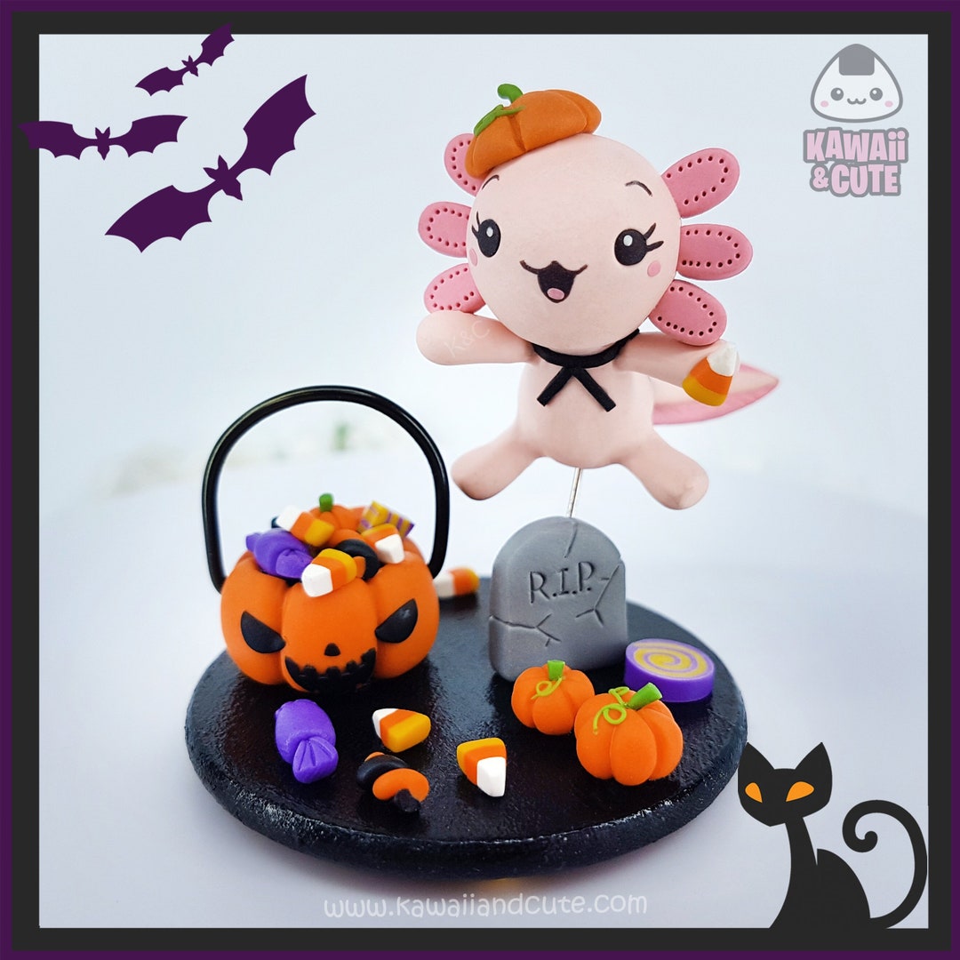 Halloween Axolotl Figure Pink Axolotl Funny Figure Handmade - Etsy