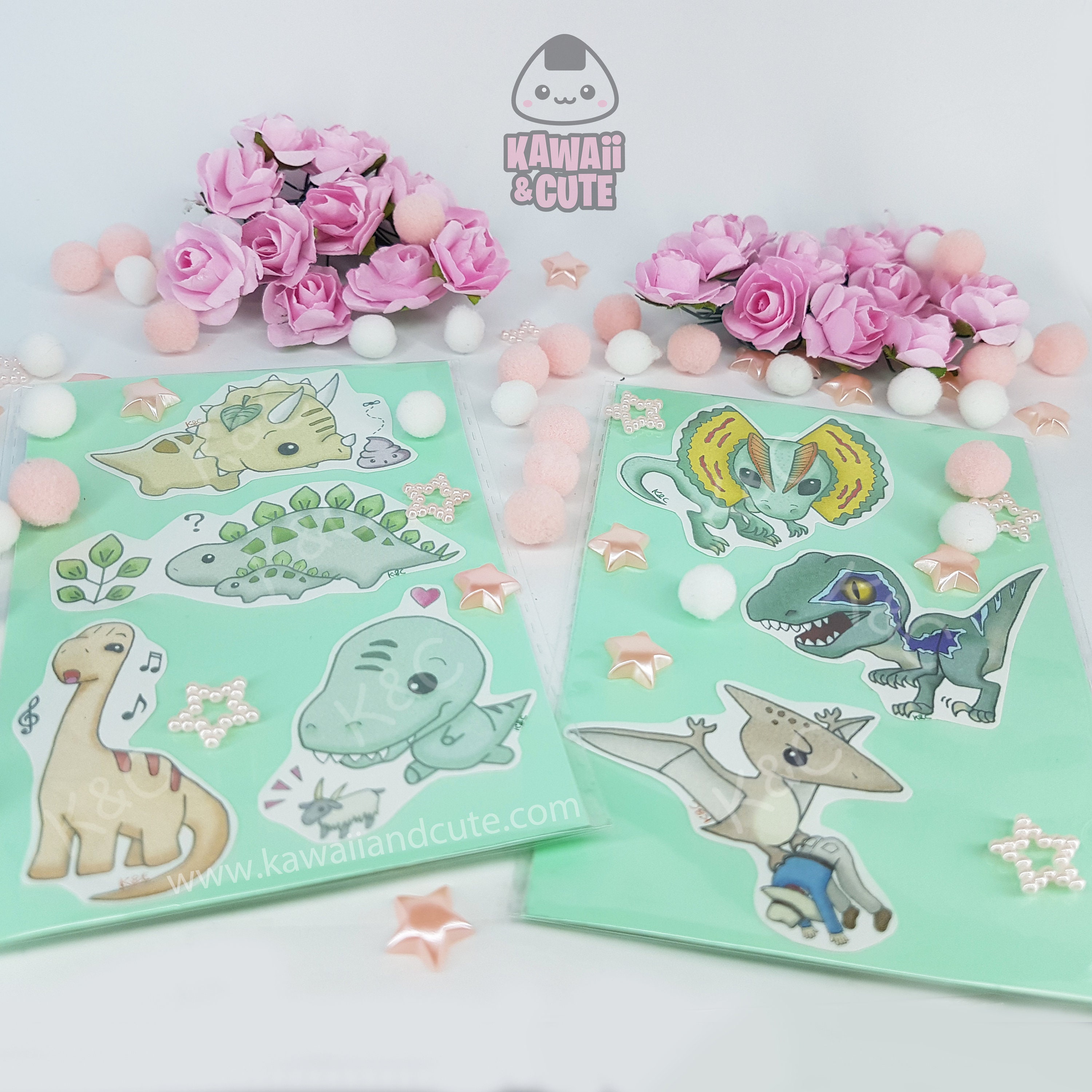 Dinosaur Stickers Pack 7 uds Stickers satin Paper Special | Etsy