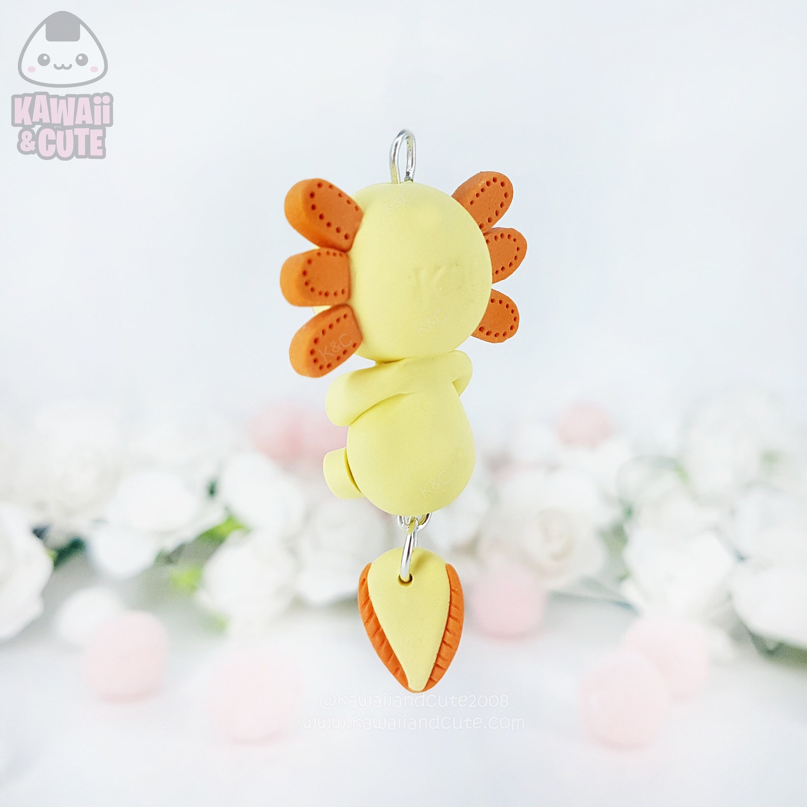 Gold Axolotl Cute Keychain Golden Axolotl Clay Charms - Etsy