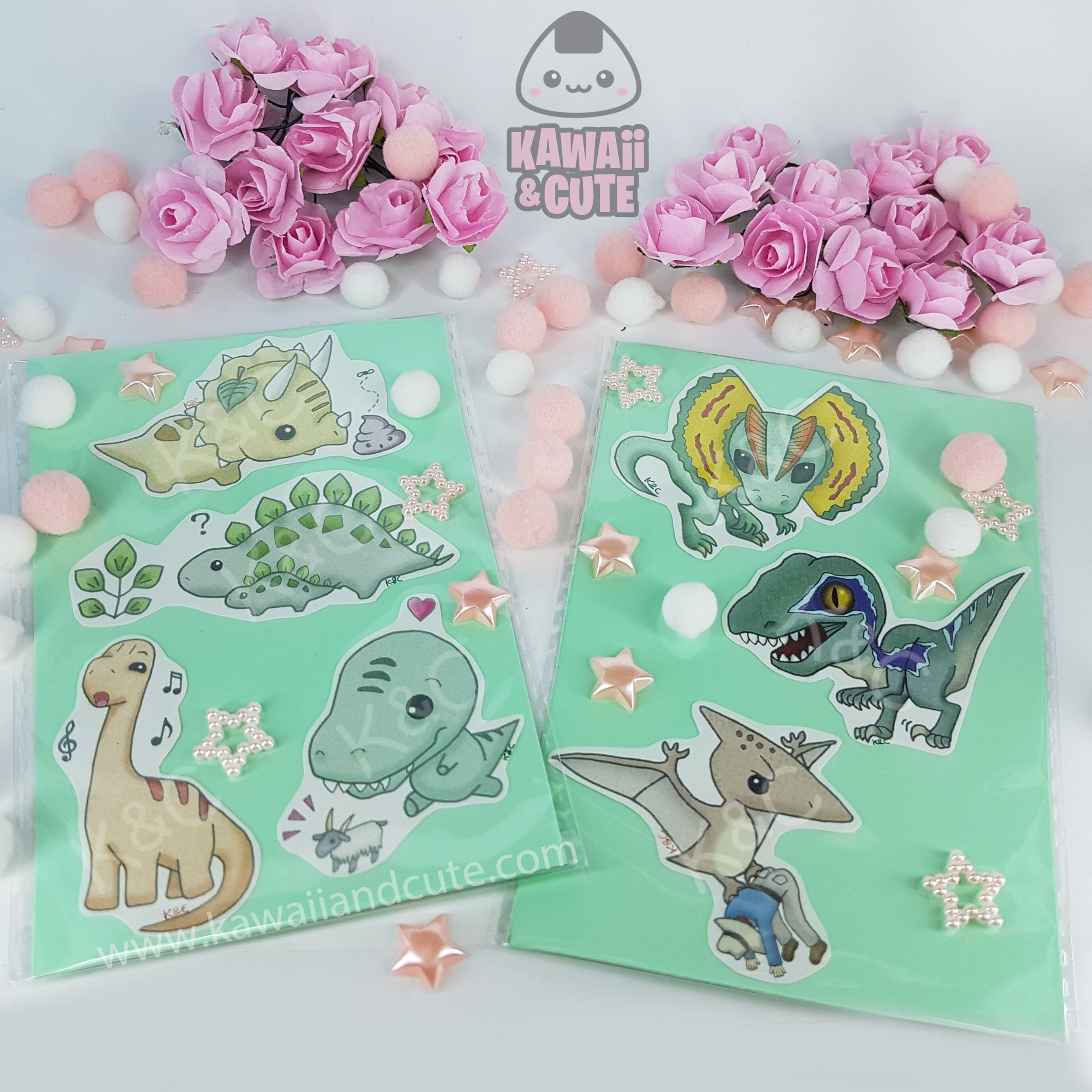 Dinosaur Stickers Pack 7 uds Stickers satin Paper Special | Etsy