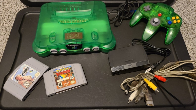 Vintage Original Nintendo N64 Video Game Complete JUNGLE GREEN - Etsy