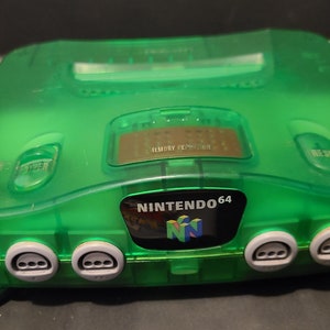 Vintage Original Nintendo N64 Video Game Complete JUNGLE GREEN System ...