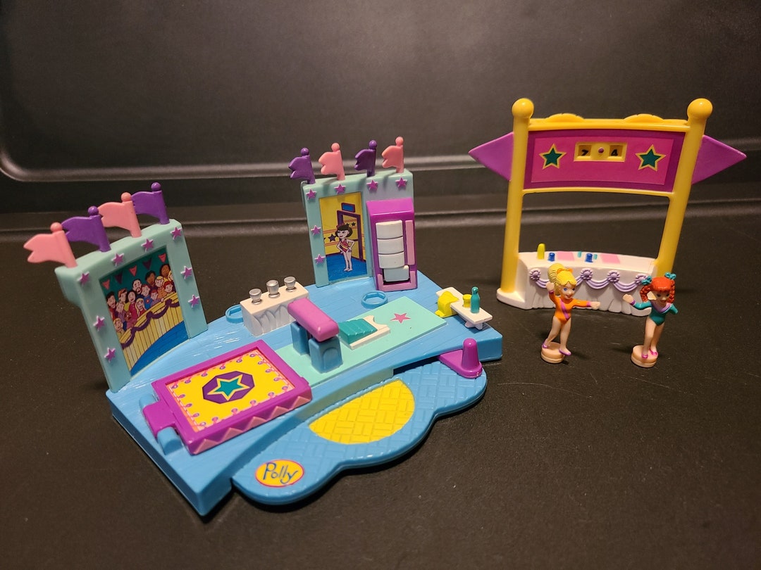 Vintage 1999 Polly Pocket Floor Exercise - Gym Play Set - With Figures ...