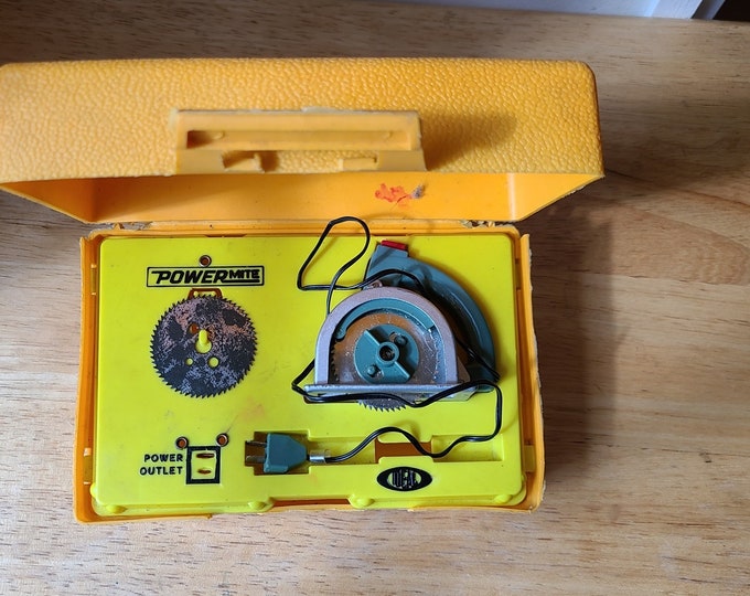 Vintage 1960'S IDEAL POWER-MITE Circular Saw Power Tool Toy With Case ...