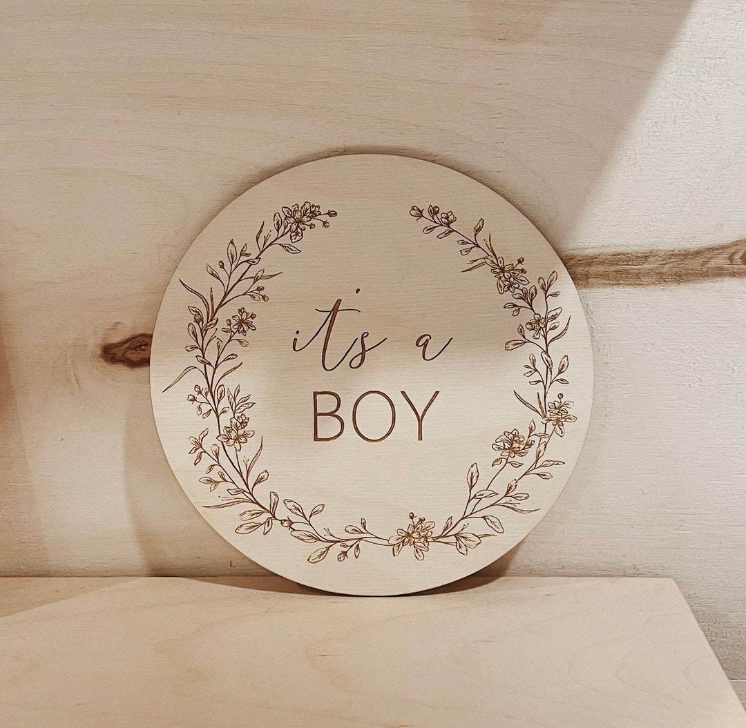 Gender Reveal Sign Wooden Gender Reveal Sign Calligraphy - Etsy