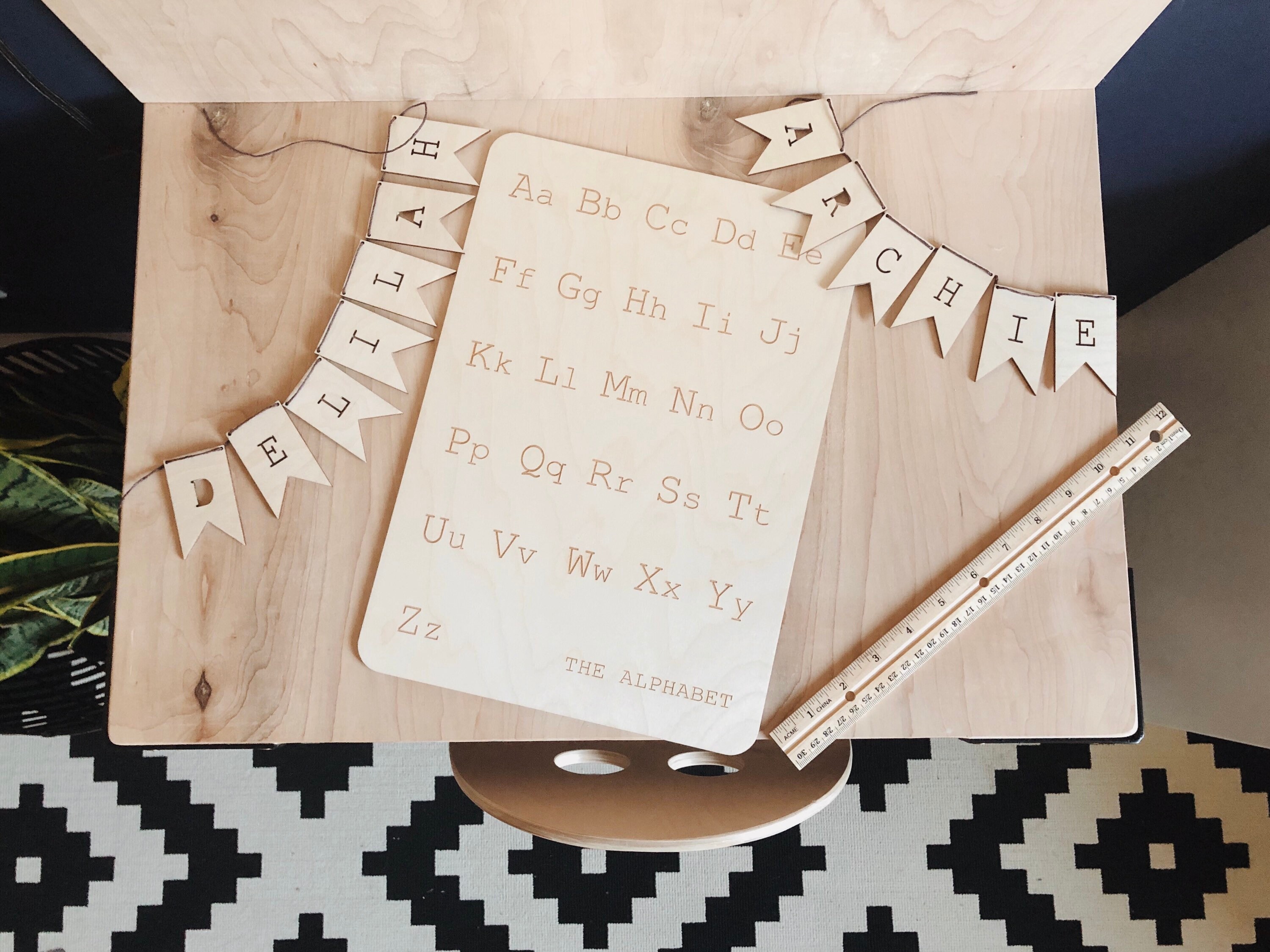 Wooden Alphabet Poster Wooden School Posters Homeschool | Etsy