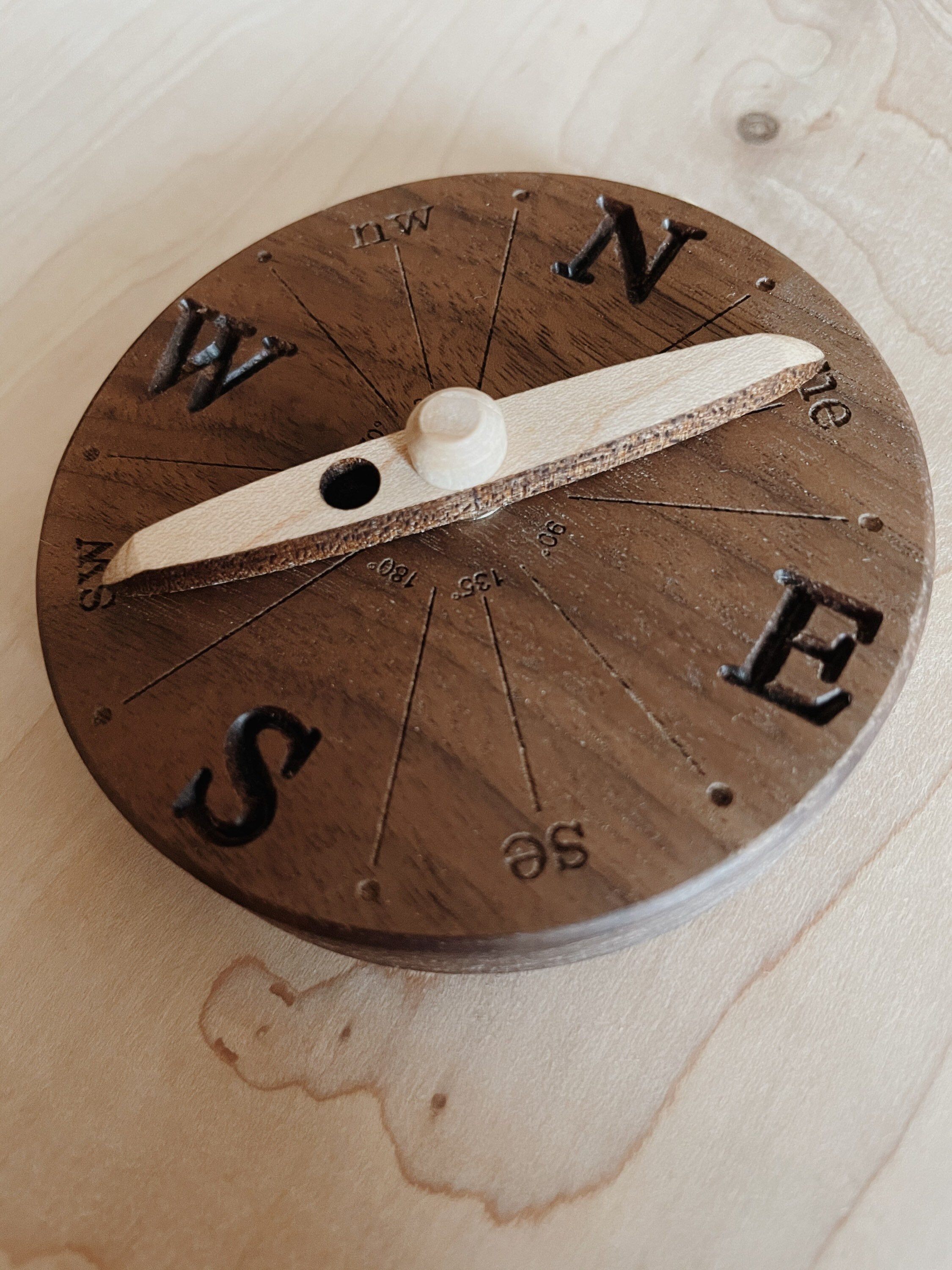 Wooden WALNUT Toy Compass Toy Compass Kids Compass Wooden | Etsy