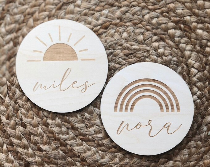 Engraved Baby Name Sign, Calligraphy Style, Wooden Baby Name Sign, Baby ...