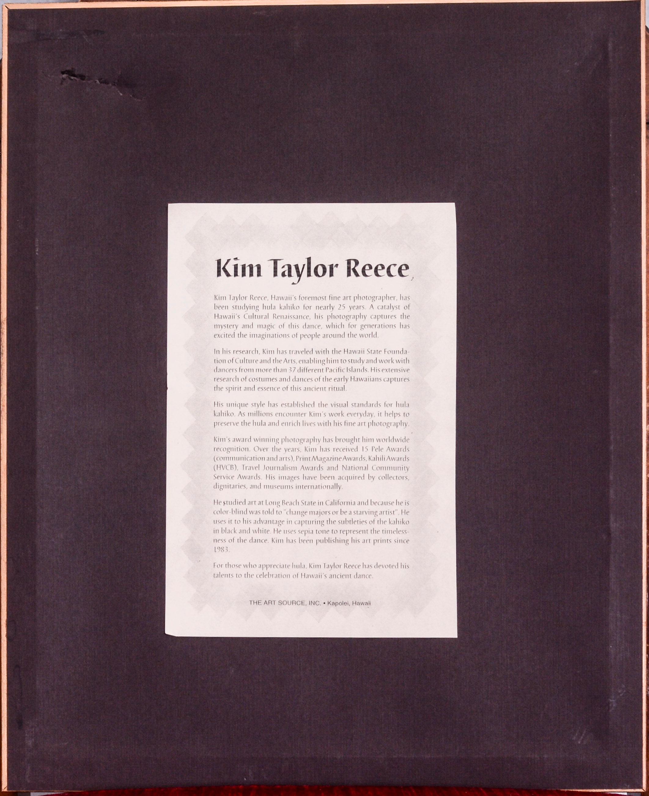 Vintage Fine Art Photo Hula Girl Photo Kim Taylor Reece Photo Framed ...