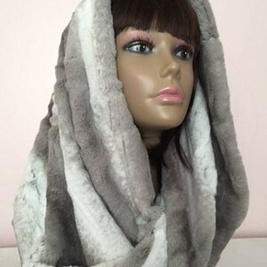 Gray and Ivory Faux Fur Twisted Infinity Scarf - Etsy