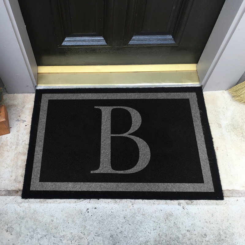 Black Letter Door Mat - Etsy