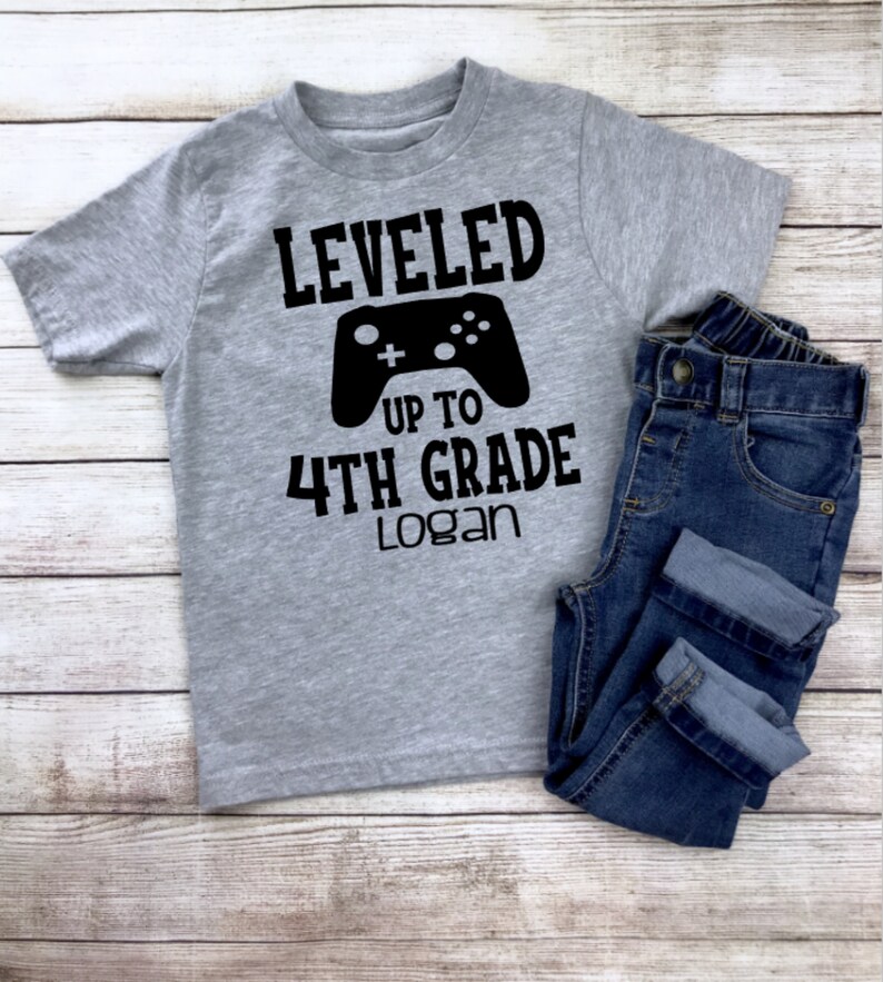 Leveled up to Fourth Grade Boys Fourth Grade Shirt Fourth - Etsy