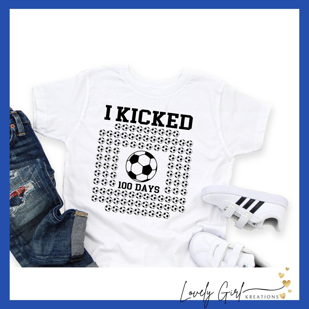 Soccer 100 Days Shirt, 100th Day of School Soccer Shirt, Boys 100th Day ...