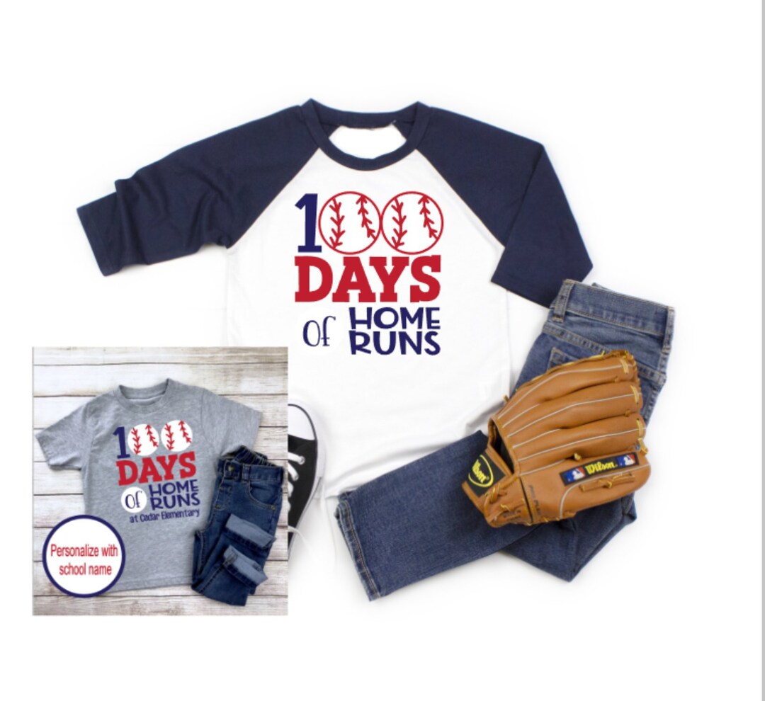 Baseball 100 Days of School, 100 Days of School Shirt Boys, 100 Days of ...