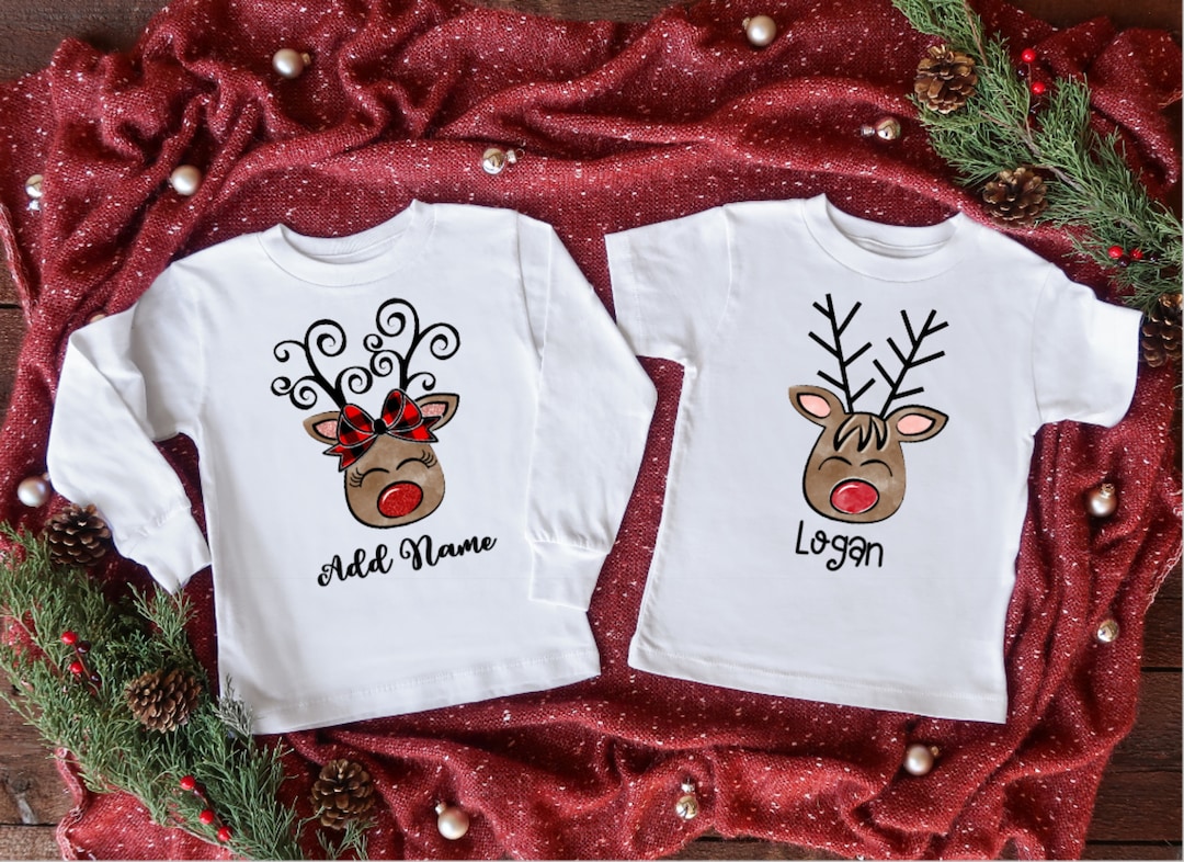 Kids Reindeer Shirt, Matching Kids Christmas, Cousin Christmas Shirt ...