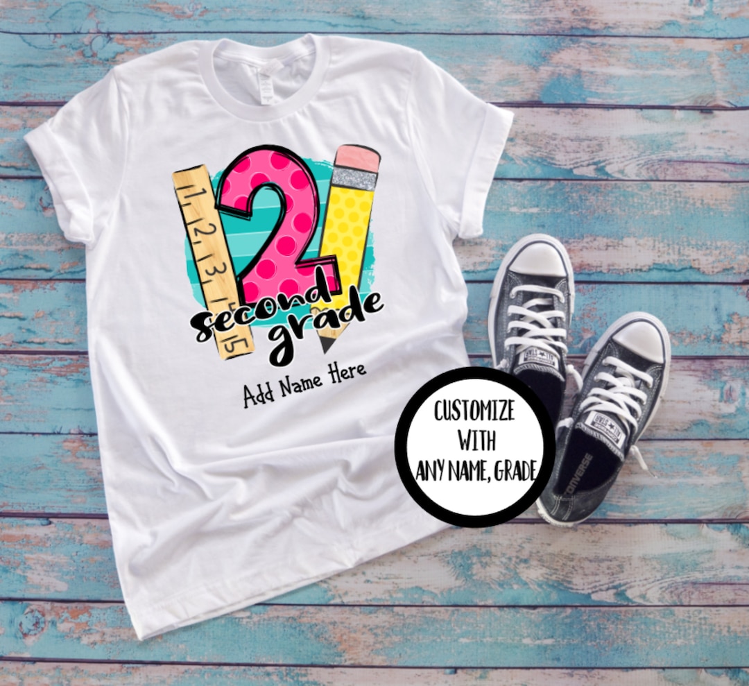 Second Grade, Girls Second Grade Shirt, Second Grade Shirt, Girls Back ...