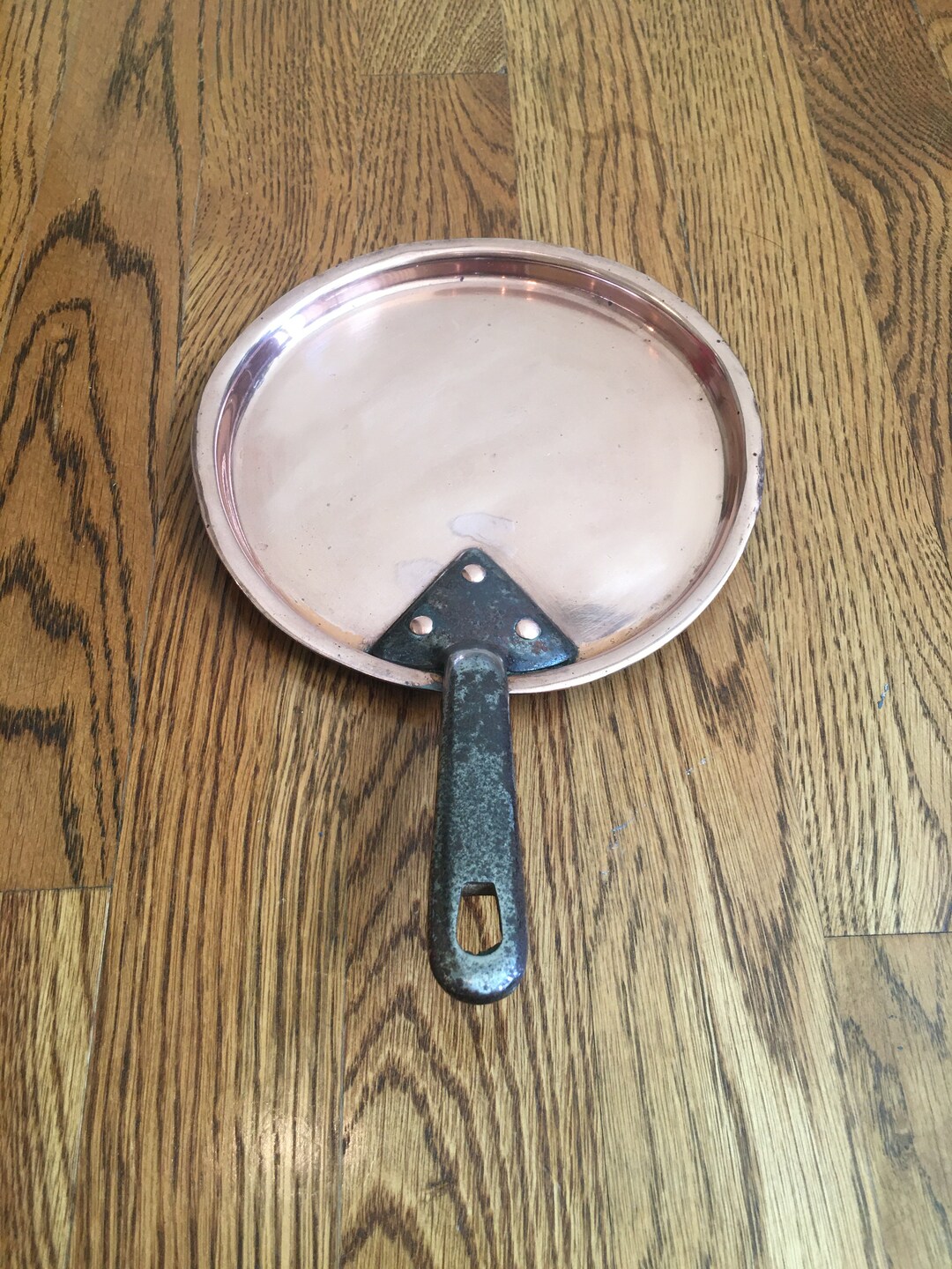 Antique Copper Lid With Hand Forged Iron Handle - Etsy