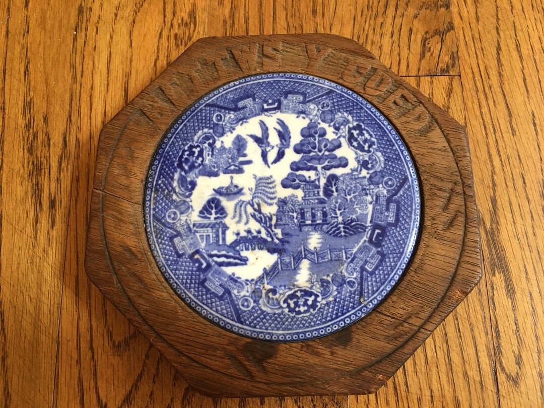 Antique Blue Willow Butter Dish - Etsy