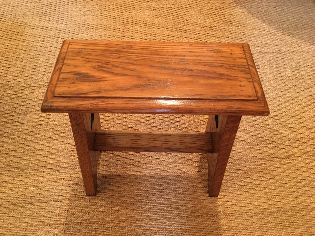 Vintage Light Oak Stool - Etsy