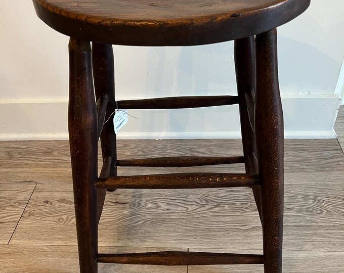 Vintage Elm Stool C1900 England - Etsy
