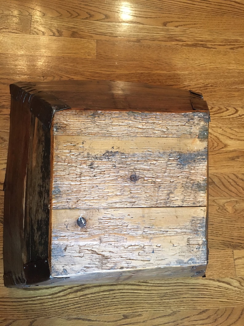 Antique Chinese Wooden Rice Basket Bucket Box With Iron - Etsy