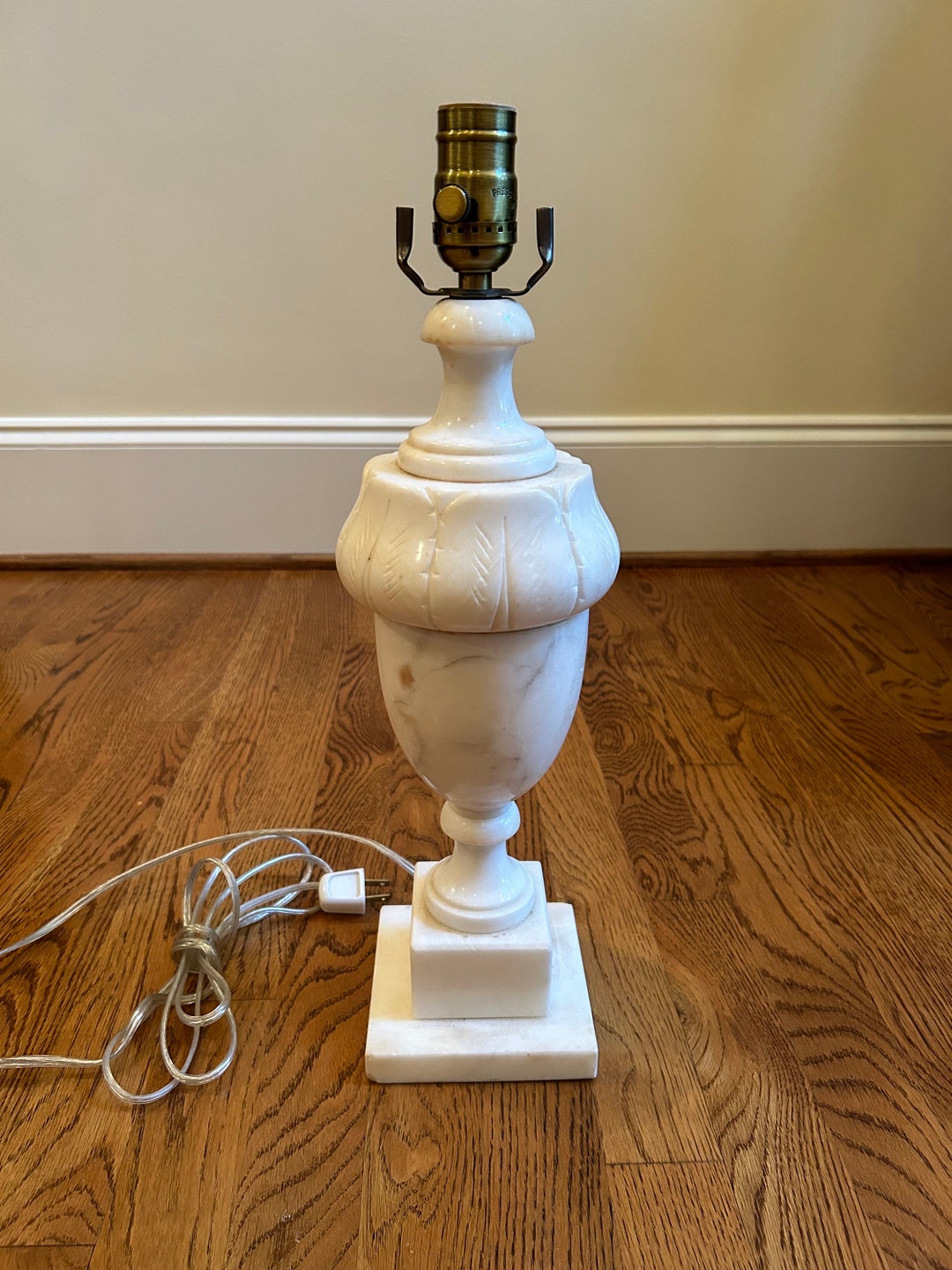 Vintage White Marble Lamp C1940s - Etsy