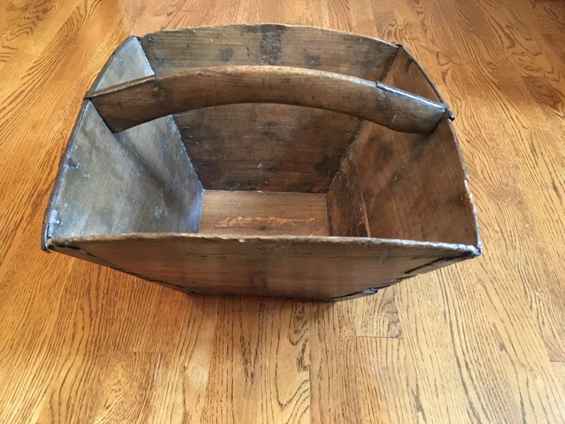 Antique Chinese Wooden Rice Basket Bucket Box With Iron - Etsy