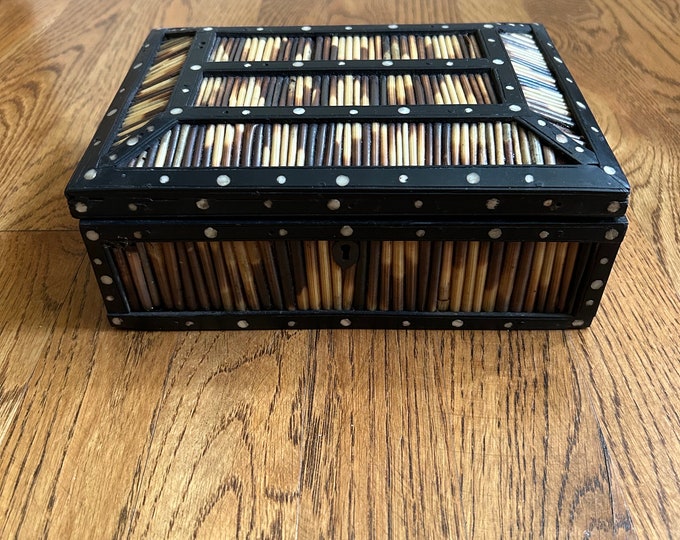 Ebonised Porcupine Quill Wooden Box - Etsy