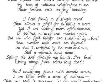 Farmer Poem Illustration Watercolor Print 8x10 Inches, the Farmer Feeds ...