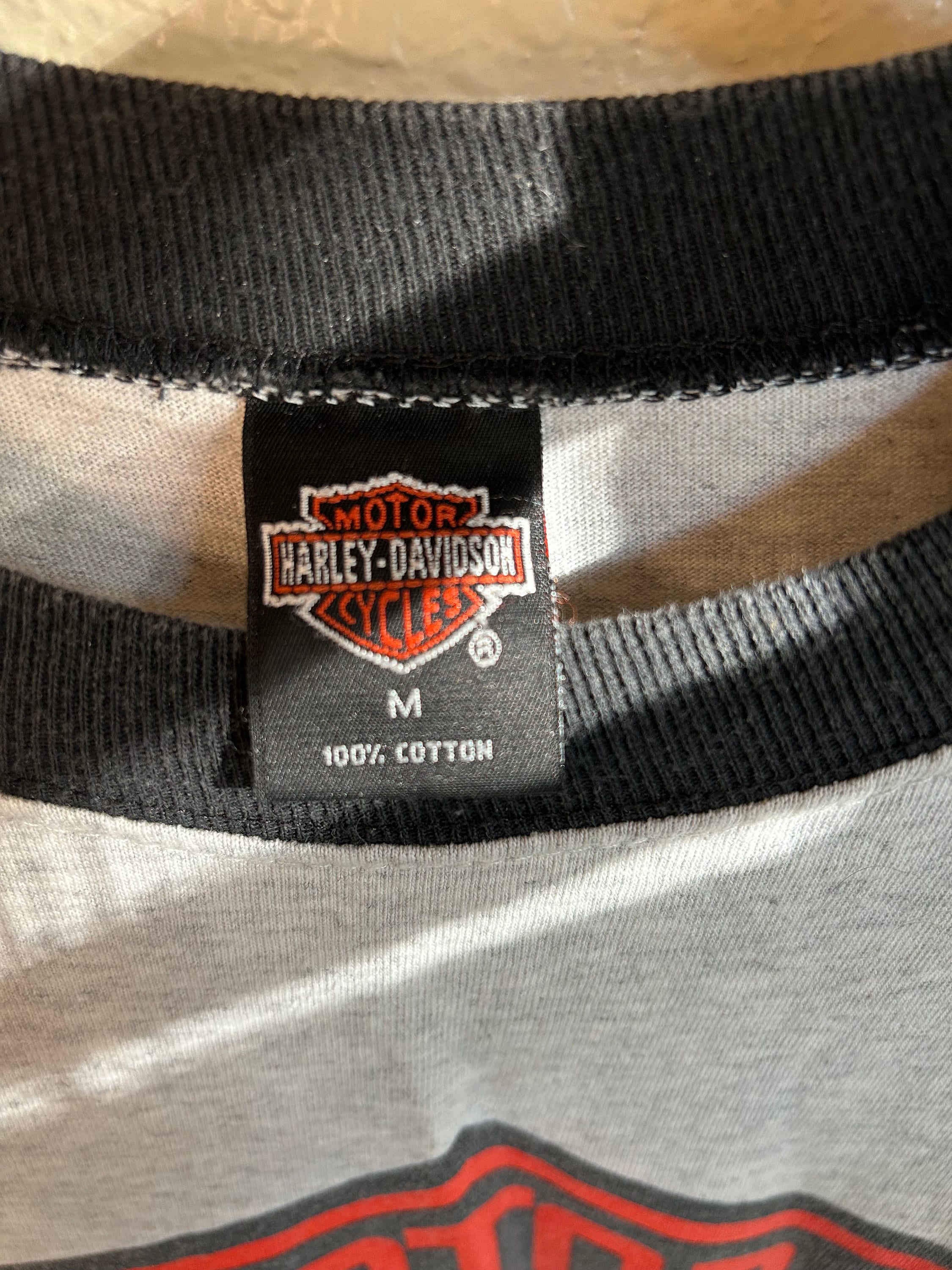 1990's Two Toned Sleeve Vintage Harley Davidson T-shirt/harley Davidson Denver, Colorado/vintage ...