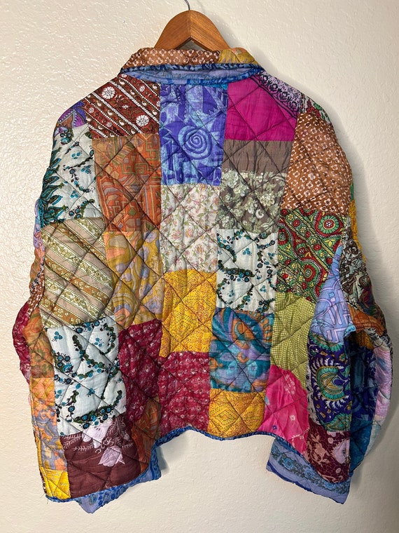 100% silk rainbow patchwork - Gem