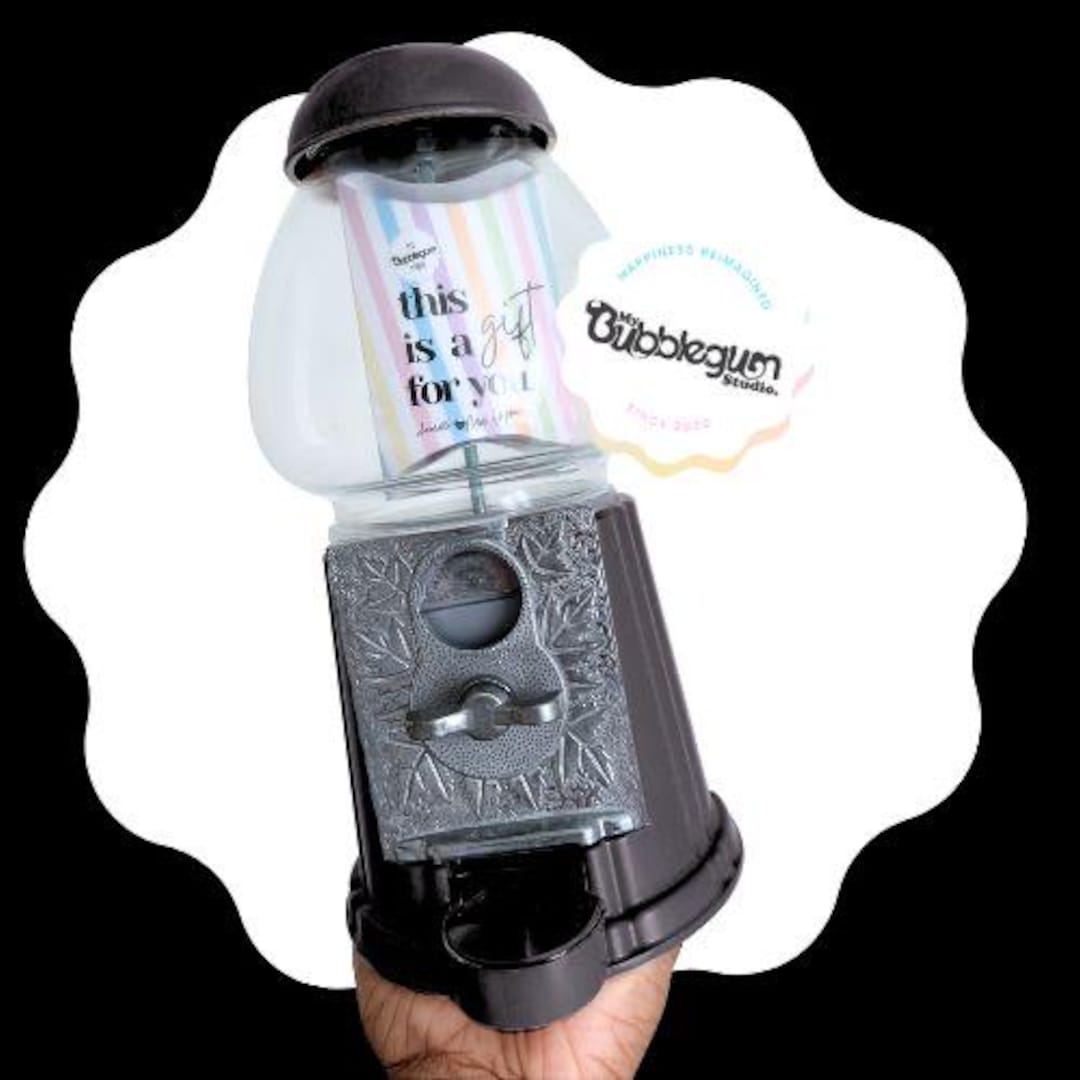 Gumball Machine, Black & Silver Plate , Bubblegum Machine, Functional ...