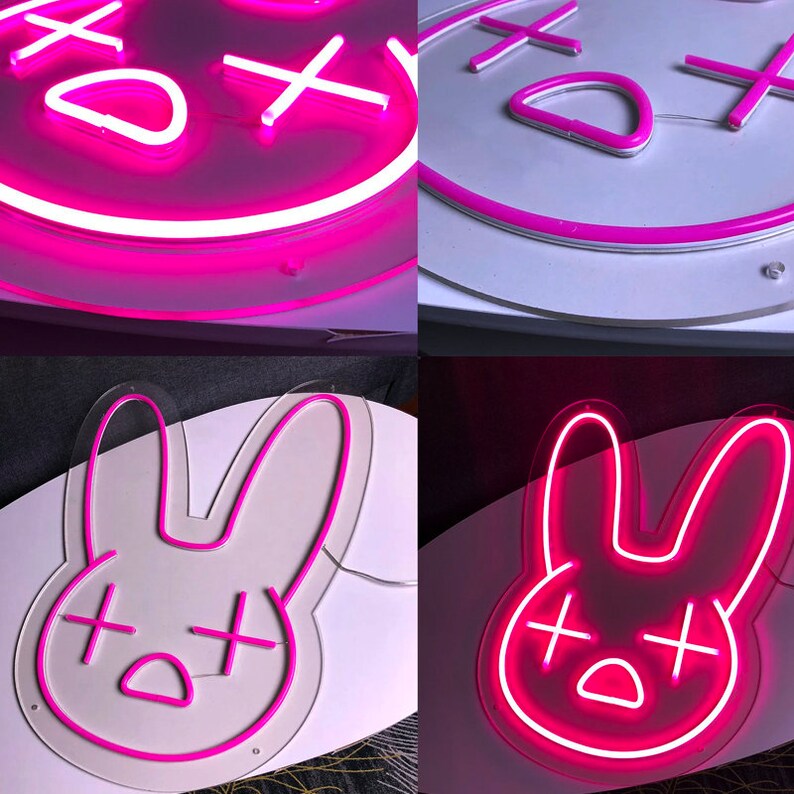Bad Bunny Neon Sign, Bad Bunny Decor, Rapper Neon Sign, Bedroom Neon ...