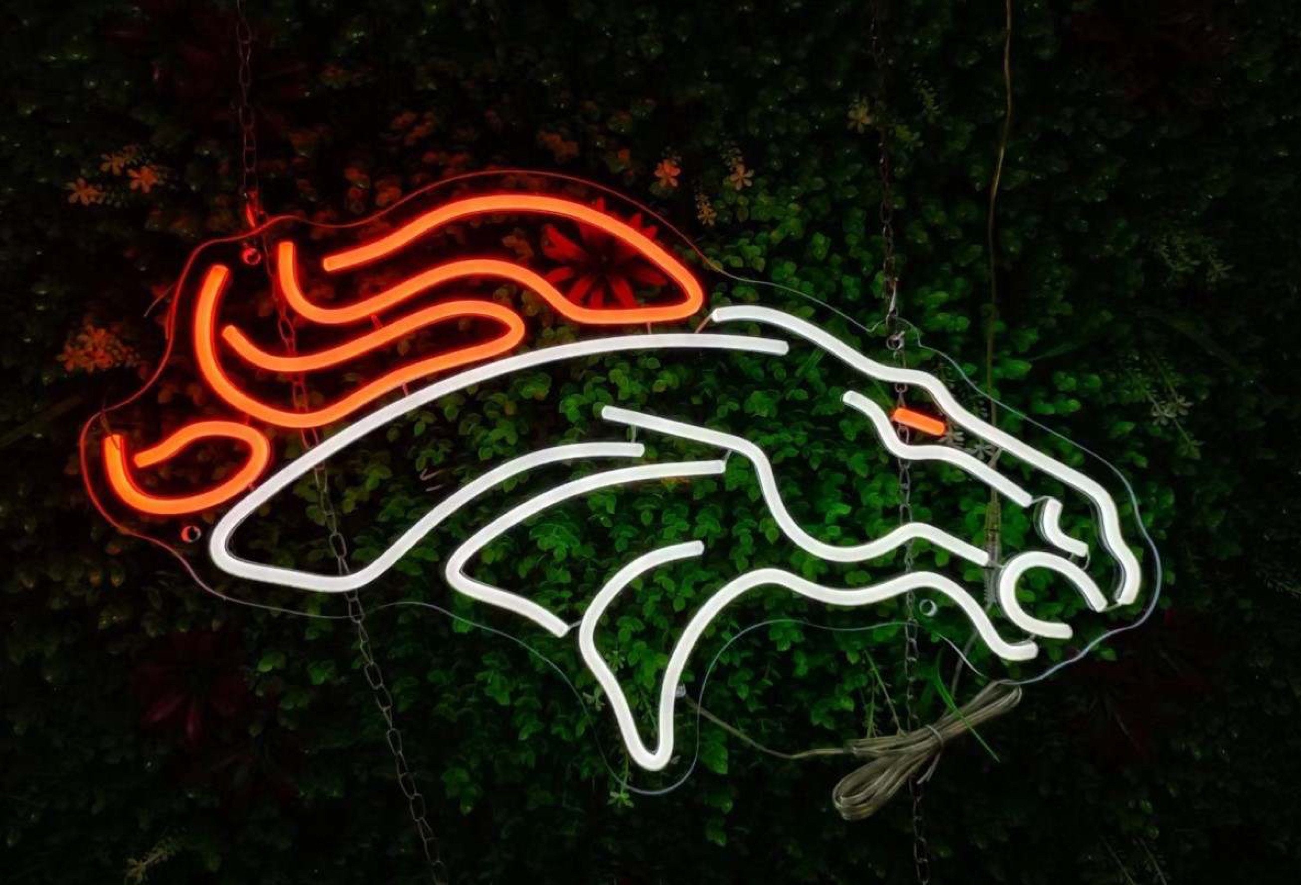 Denver Broncos Neon Sign, Football Sport Sign, NFL Sign, Man Cave Neon ...