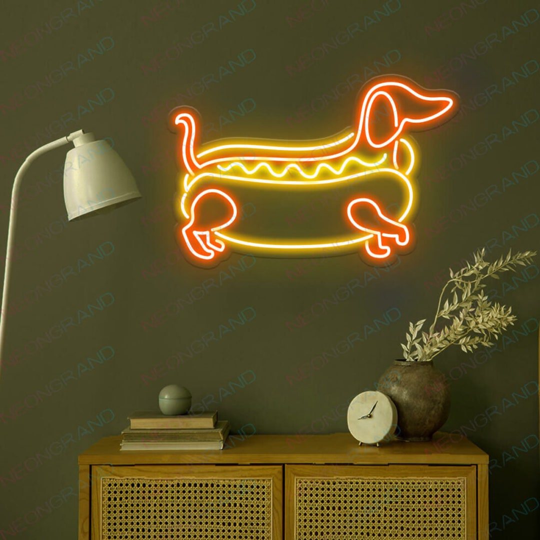 Hot Dog Neon Sign, Dog Neon Sign, Funny Neon Sign, Funny Room Decor ...