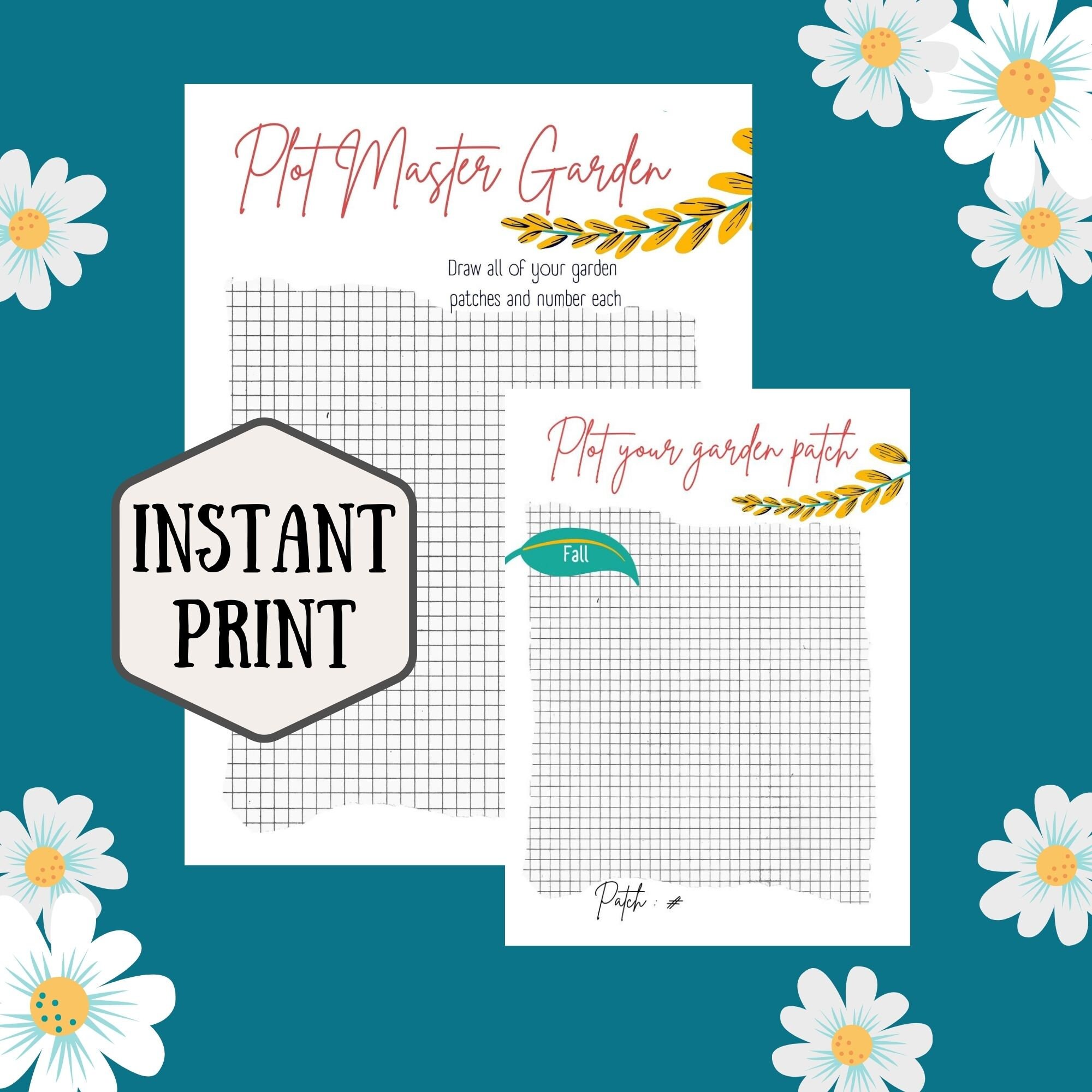 Garden Digital Print Planner- Garden Plotting-journal-graph - Plot Your ...