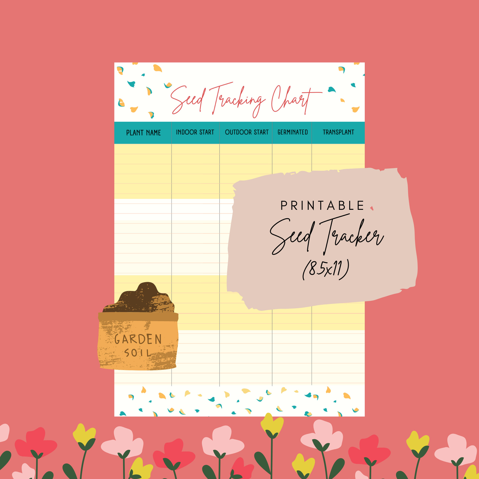 Seed Starter Tracker – Printable Garden Planting Chart (PDF) - Etsy