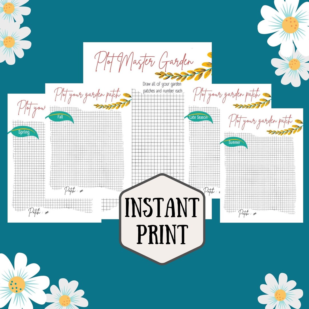 Garden Digital Print Planner- Garden Plotting-journal-graph - Plot Your ...